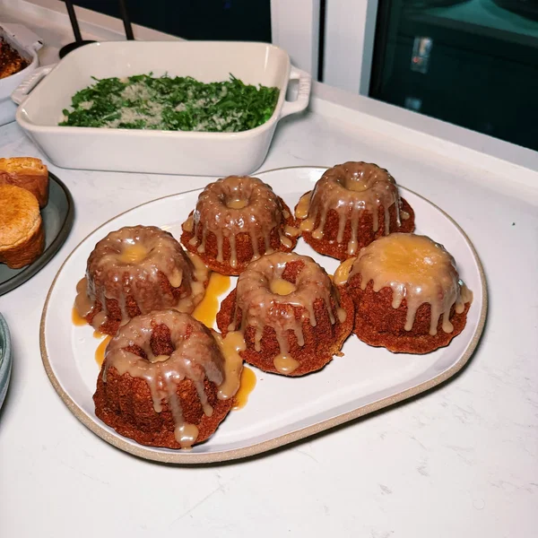Sticky Toffee Mini Bundt Cakes with Miso Caramel • Ryan Nordheimer