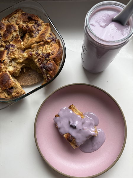 Ube Pandesal Bread Pudding • krizkitch